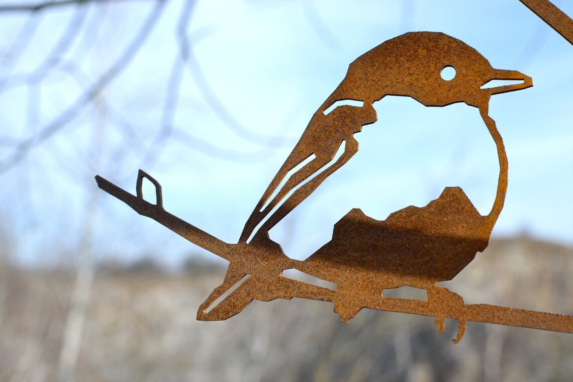 Metal Bird Silhouette. Rusty Bird on a Branch. Corten Steel. - Etsy