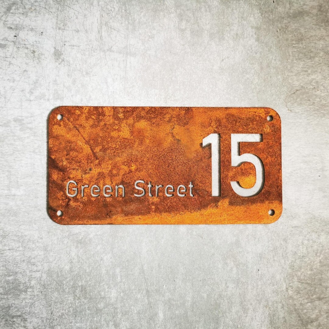 Metal House Sign, Metal House Numbers, Custom Sign, Industrial House ...