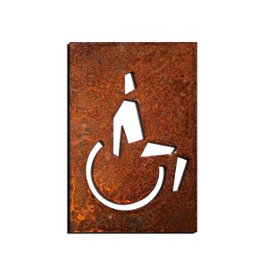 Toilet Metal Signs. WC Symbols Corten. Industrial Toilet Sign. Rusty ...