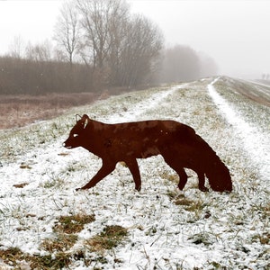 Metal Fox Garden Decor. Real Size Fox Rustic Garden Art - Etsy