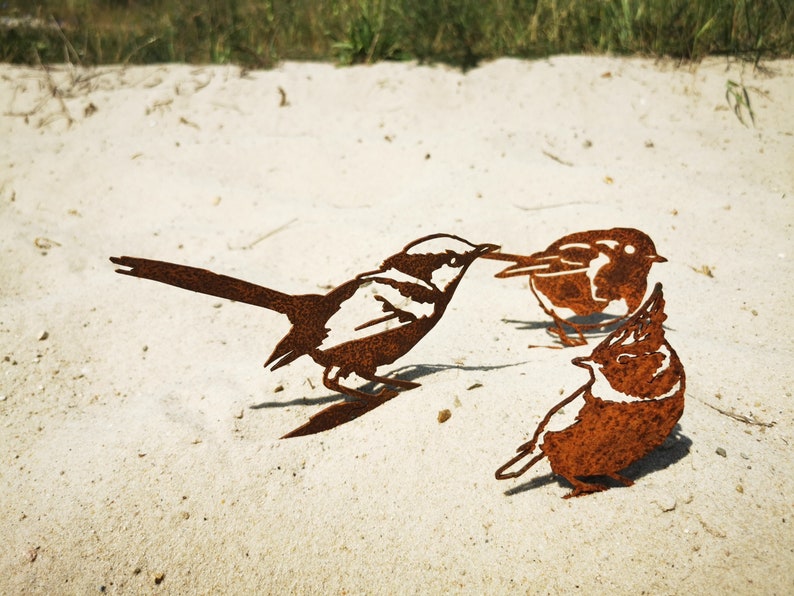 Metal Birds Group of 3 Sitting Birds. Metal Outdoor - Etsy