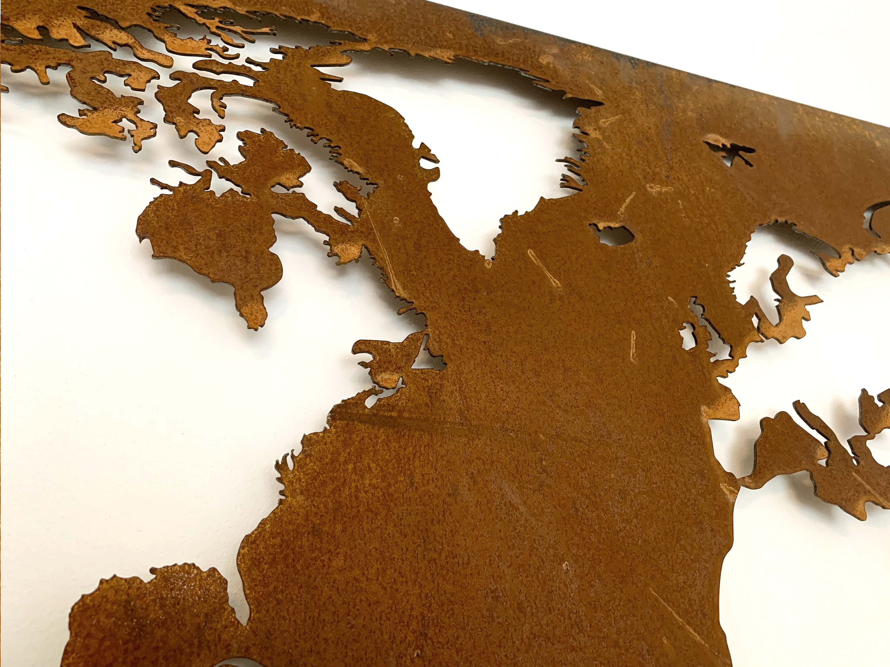 Illuminated Corten World Map. Large Metal World Map. Metal - Etsy