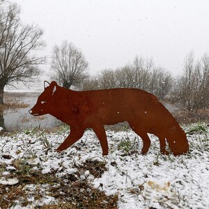 Metal Fox Garden Decor. Real Size Fox Rustic Garden Art - Etsy