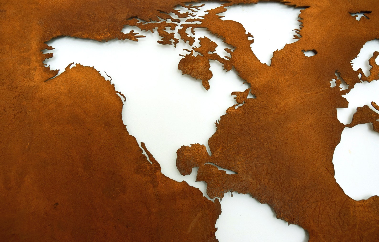 Metal World Map. Wall Map Industrial. Corten World Wall Map. - Etsy Canada