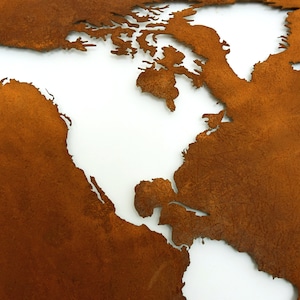 Metal World Map. Wall Map Industrial. Corten World Wall Map. Metal Wall ...