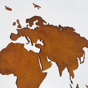 Metal World Map. Map in Industial Style. Vintage Wall Art. Metal Wall ...