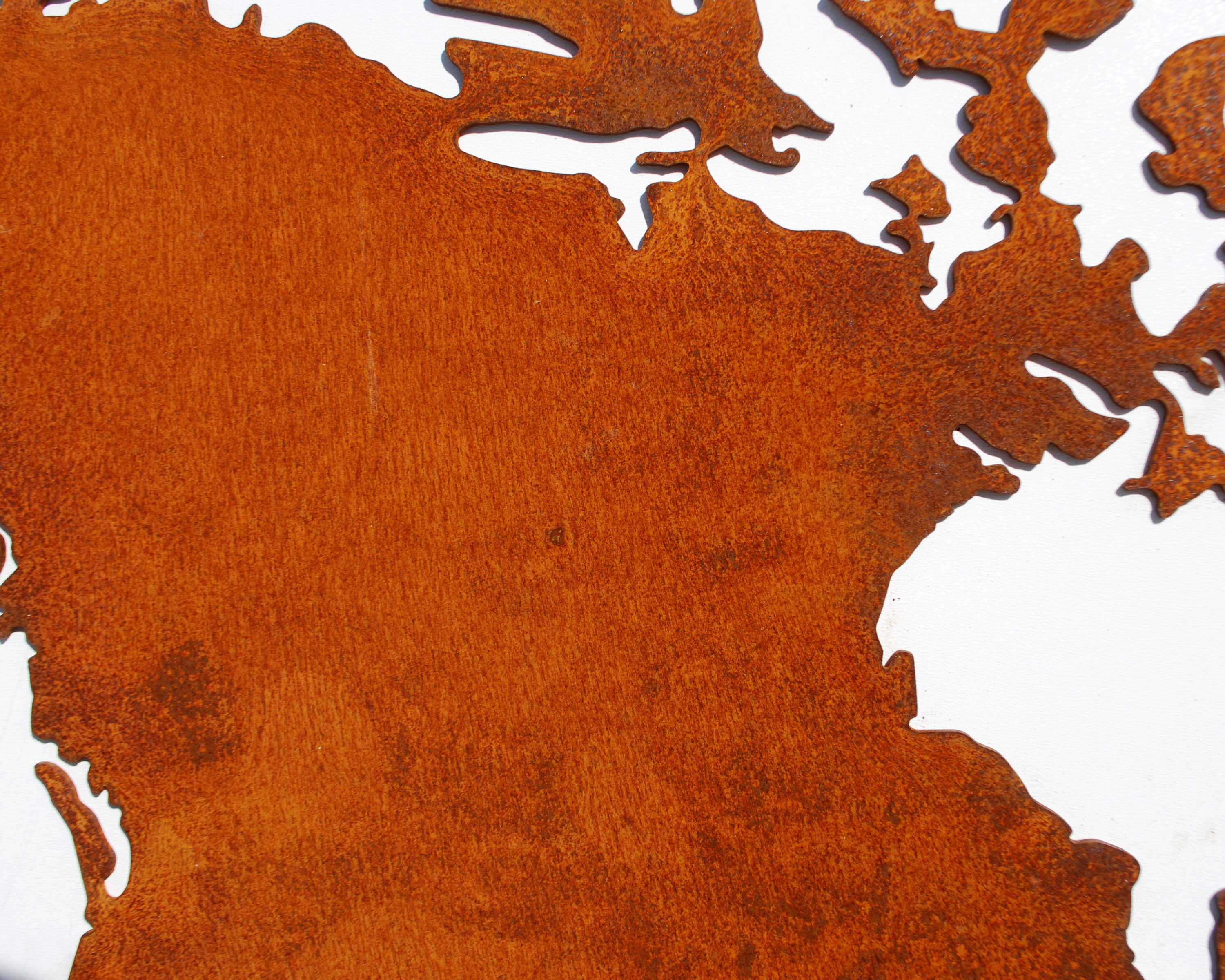 Metal World Map Metal Wall Decor Corten Map Metal Wall Art - Etsy