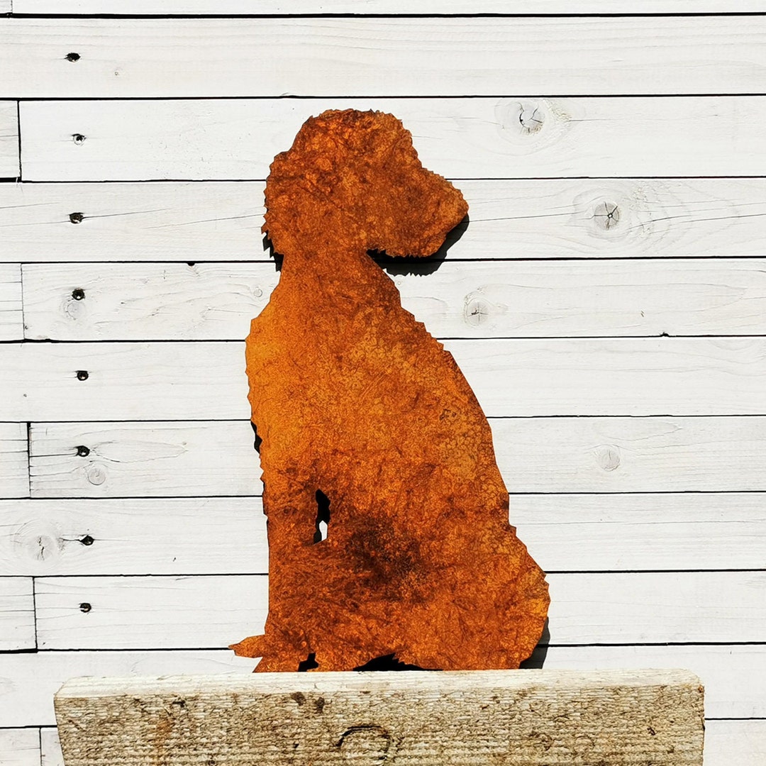 Corten Steel Poodle Dog Silhouette, Rusty Metal Garden Art - Etsy