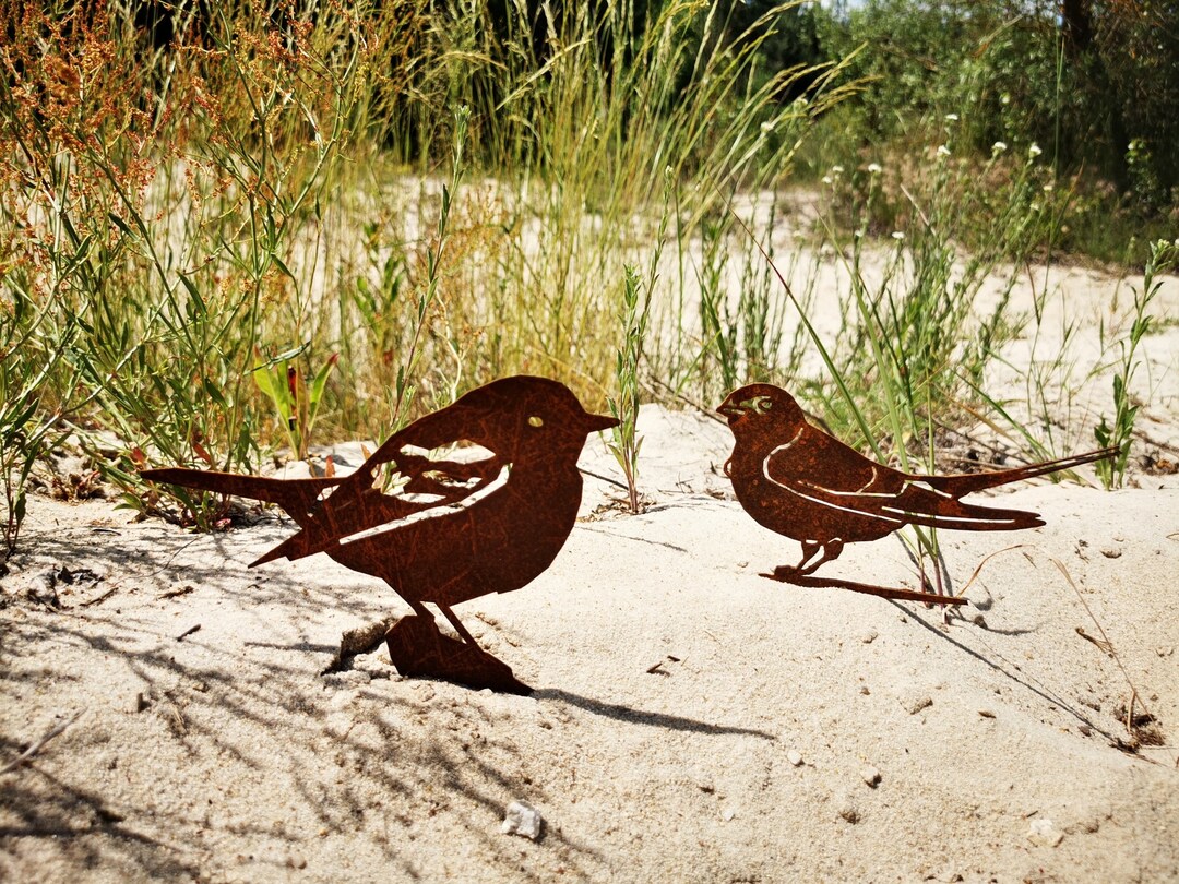 Metal Garden Art. Birds Garden Decor. Outdoor Decoration Corten. Rusty ...