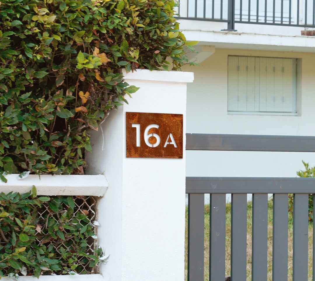 Corten House Sign Metal. Rusted Metal House Number. Corten Sign ...