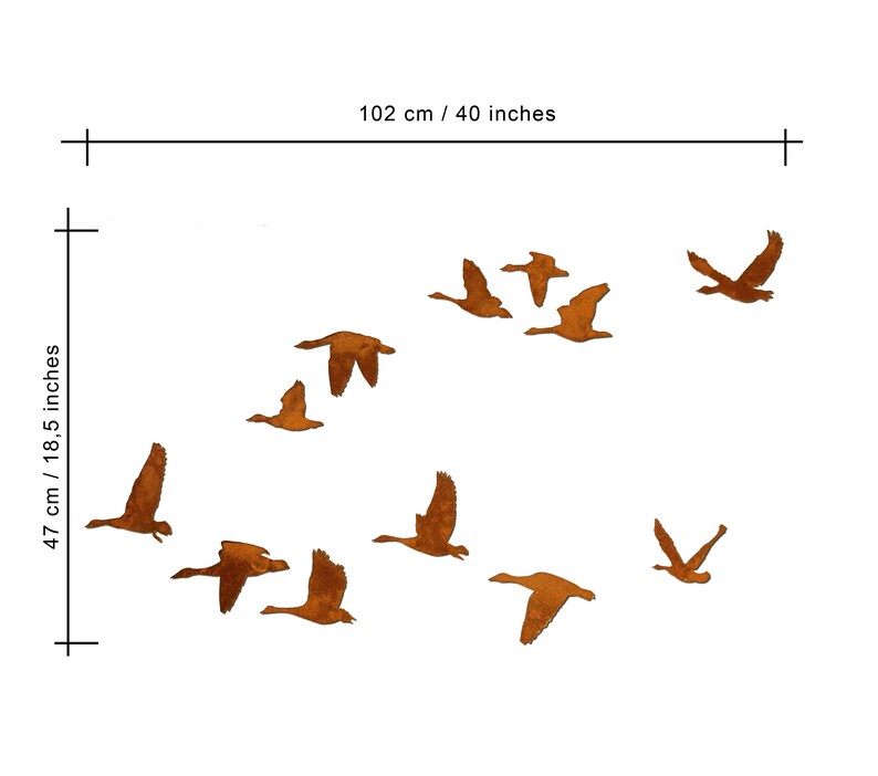 Flying Geese Wall Art. Metal Birds Decoration. Industrial Wall - Etsy