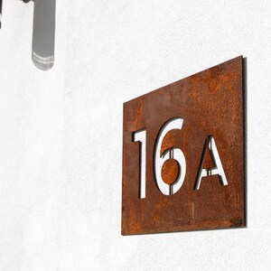 Metal House Sign Metal. House Number Rusted Metal. Corten Steel Sign ...