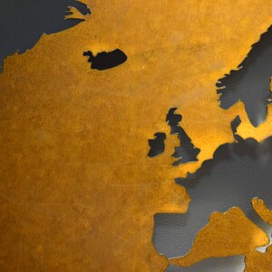 Large Metal World Map. Metal Wall Decor. Wall Art World Map ...