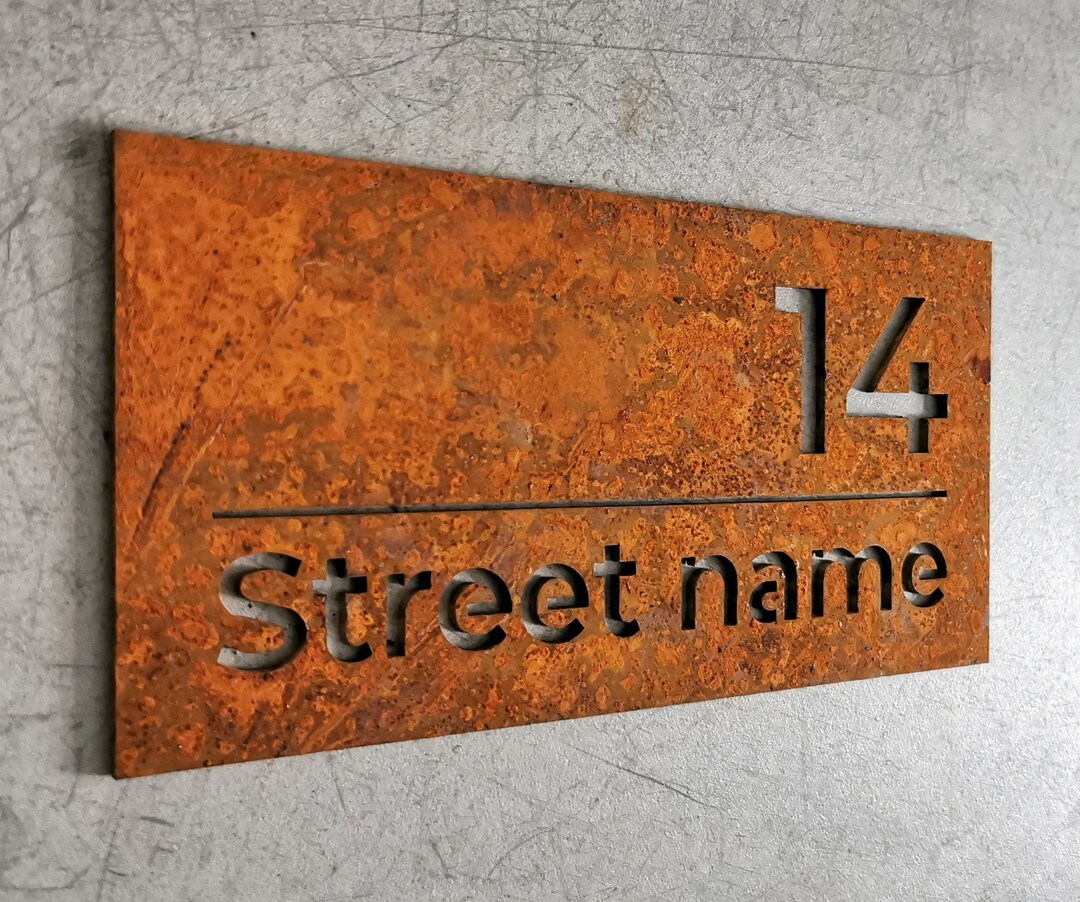 House Numbers Metal, Custom House Sign, Corten Sign Custom ...