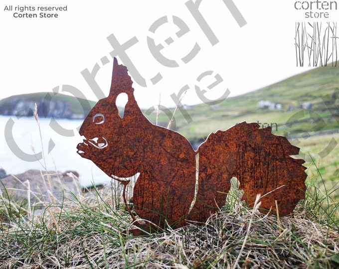 Squirrel Rusty Metal Garden Decor, Squirrel Rusted Steel Decoration ...