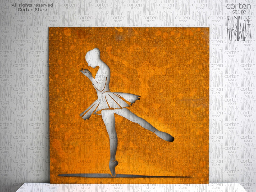 Vintage Wall Art - Ballet Dancer. Corten Hangings Ballet. Corten Decor ...