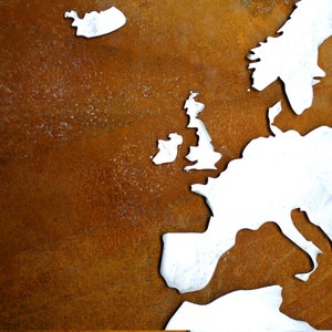 Metal World Map. Industrial Wall Decor. Magnetic 3D Modern Wall Art ...