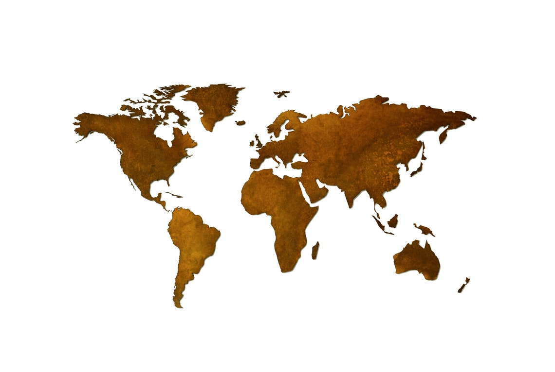 Metal Map Wall Art. Industrial Wall Decor. Metal Art | Etsy