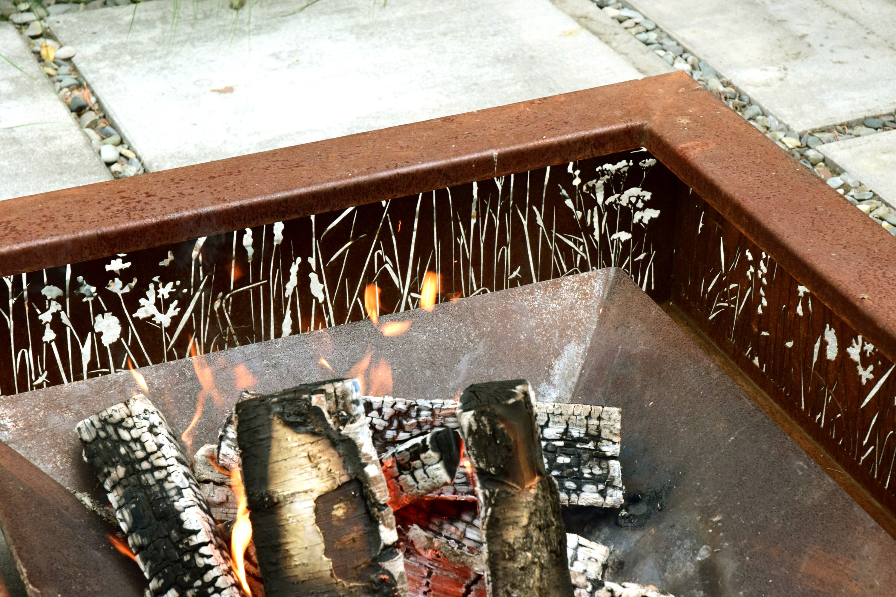 Modern Fire Pit Corten Steel. Outdoor Furniture Corten - Etsy