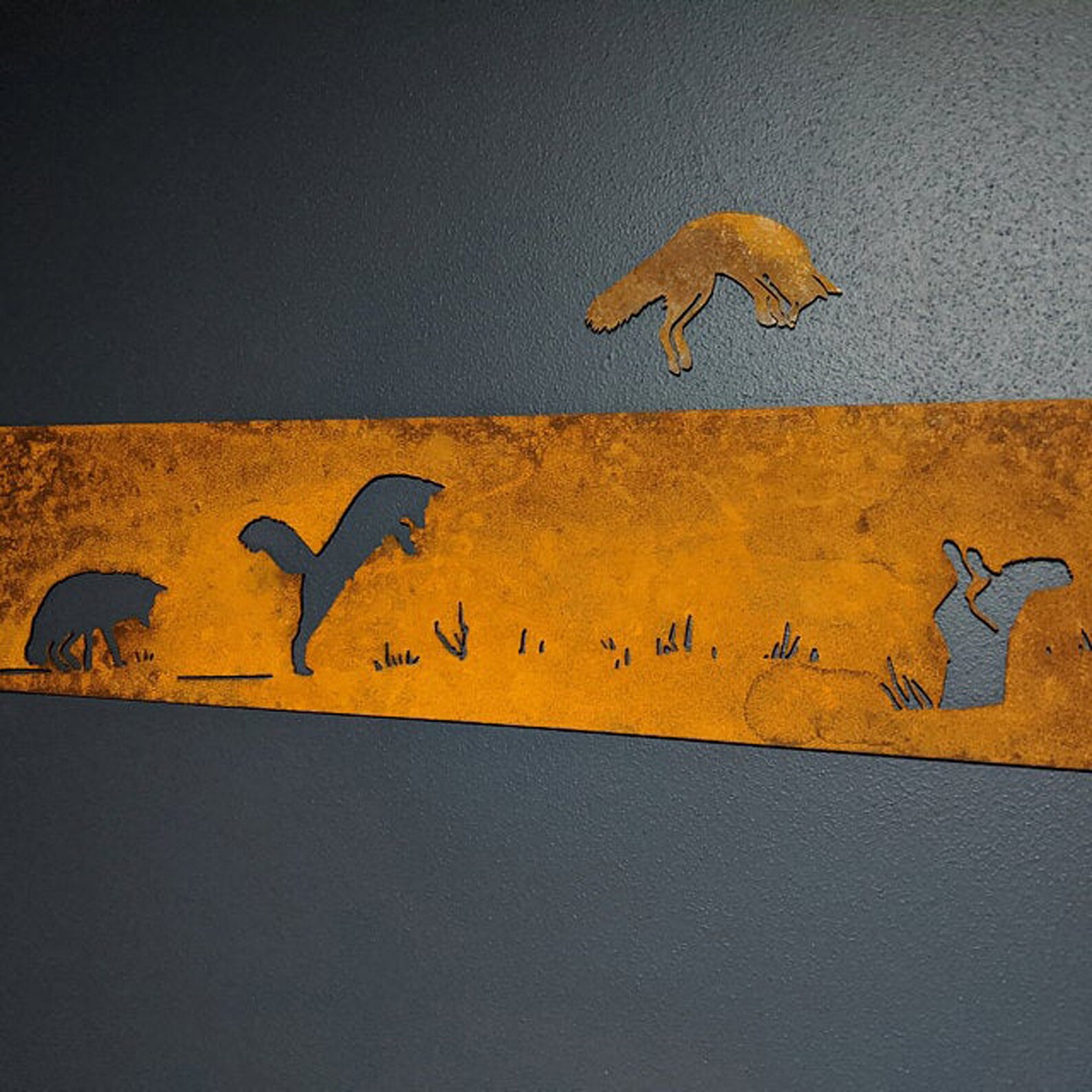 Wall Art Metal Fox. Wall Decor Fox Silhouette. Industrial Home - Etsy