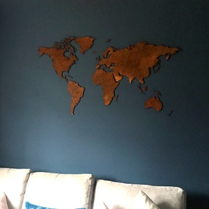 Metal Map Wall Art. Industrial Wall Decor. Metal Art Housewarming Gift ...