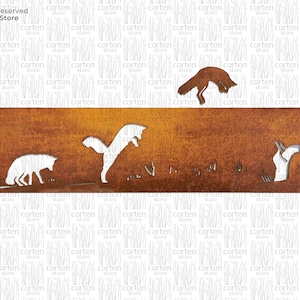 Wall Art Metal Fox. Wall Decor Fox Silhouette. Industrial Home Decor ...