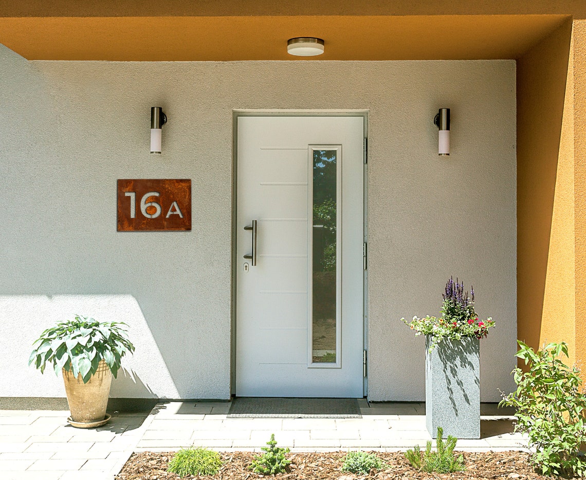 Metal House Sign Metal. House Number Rusted Metal. Corten - Etsy
