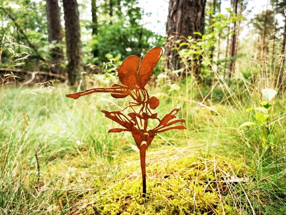 Dragonfly Rusty Garden Art Rusted Metal Art Decoration - Etsy
