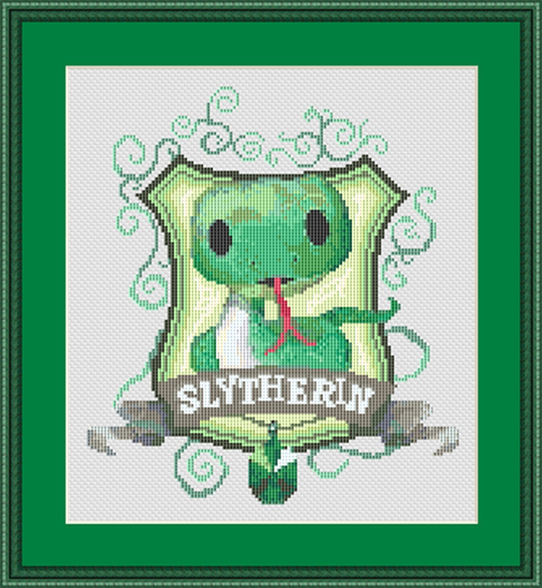Buy 2 Get 1 Free Slytherin Snake Cute Crest Cross Stitch Pattern - Etsy