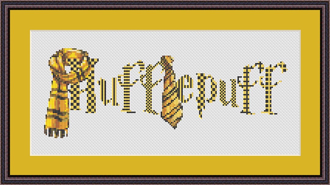 Buy 2 Get 1 Free Hufflepuff Fan Scarf and Tie Cross Stitch Pattern - Etsy