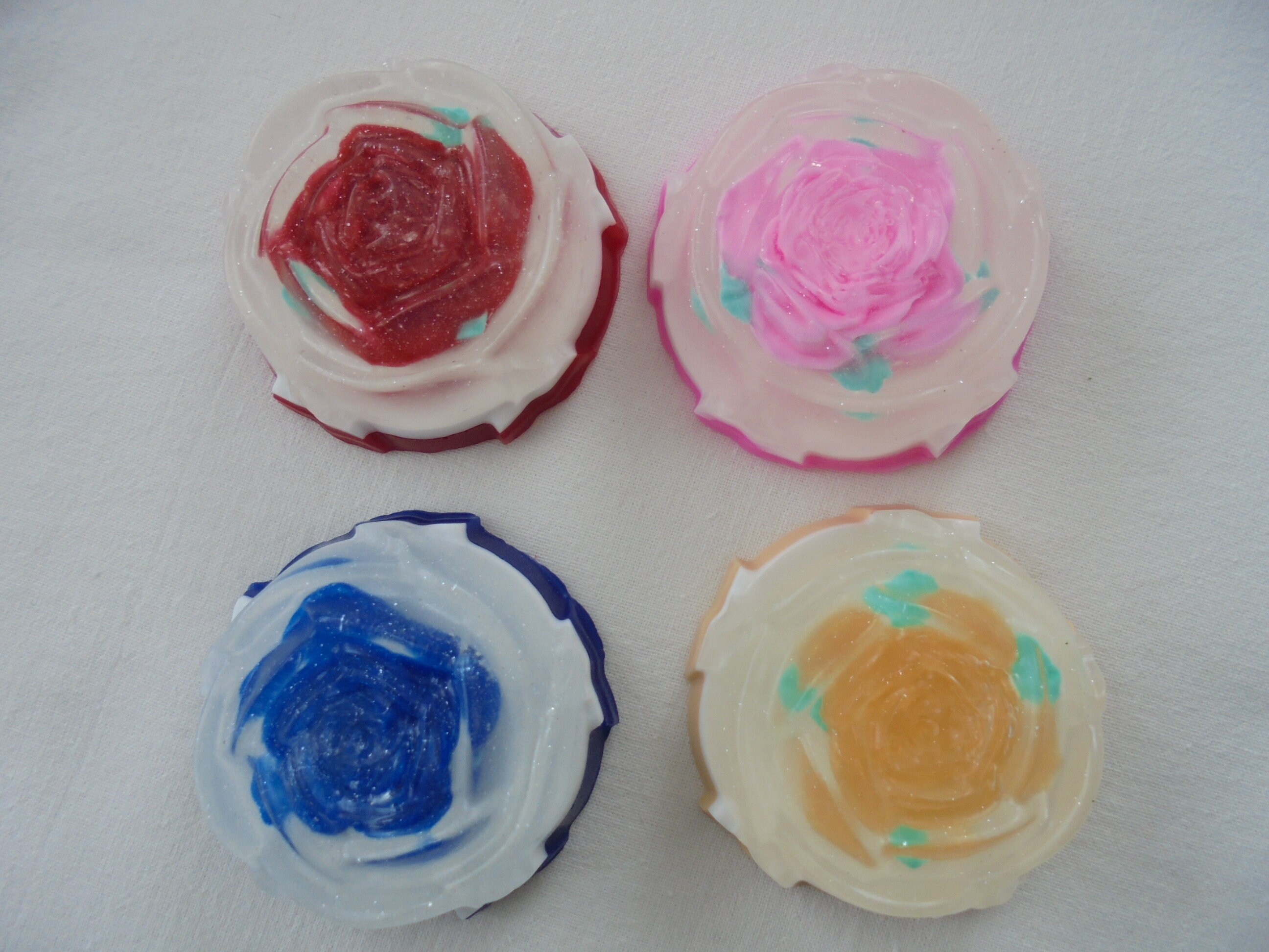 Rose Shaped Glycerin Handmade Soap Bar, Moisturizing Flower Shaped Soap ...