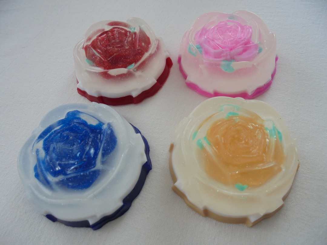 Rose Shaped Glycerin Handmade Soap Bar, Moisturizing Flower Shaped Soap ...
