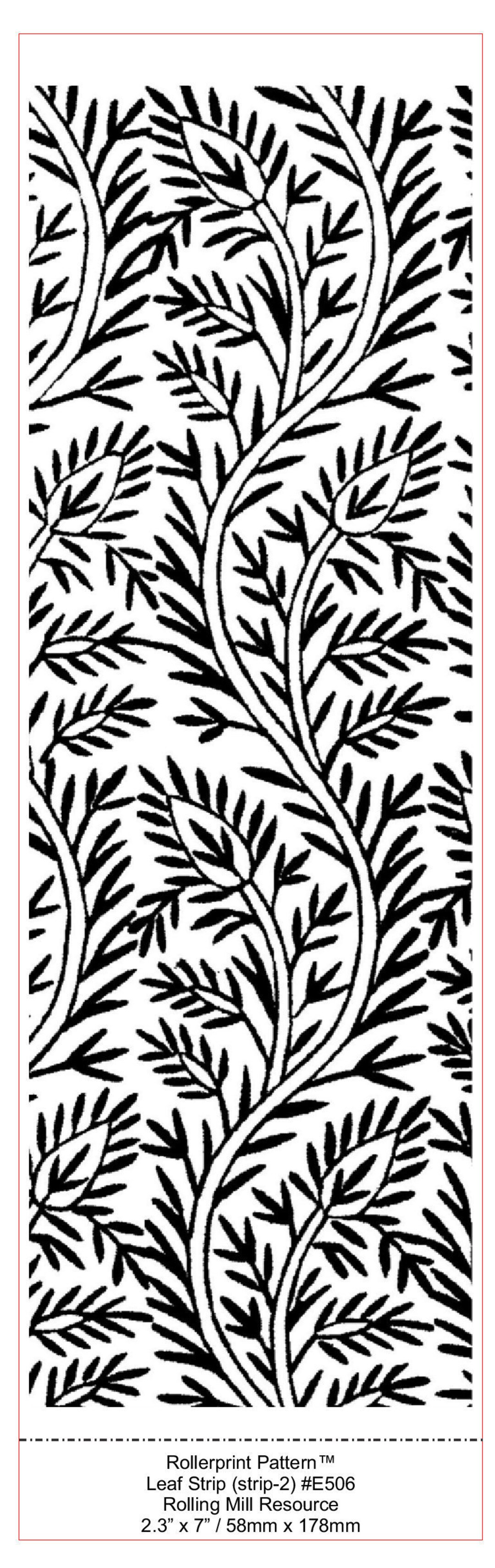 E506, Leaf Strip (strip #2), Patterned Metal, 2.3" X 7" (roll Printed ...