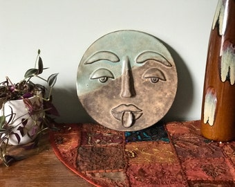 Ceramic Moon Face Wall - Etsy