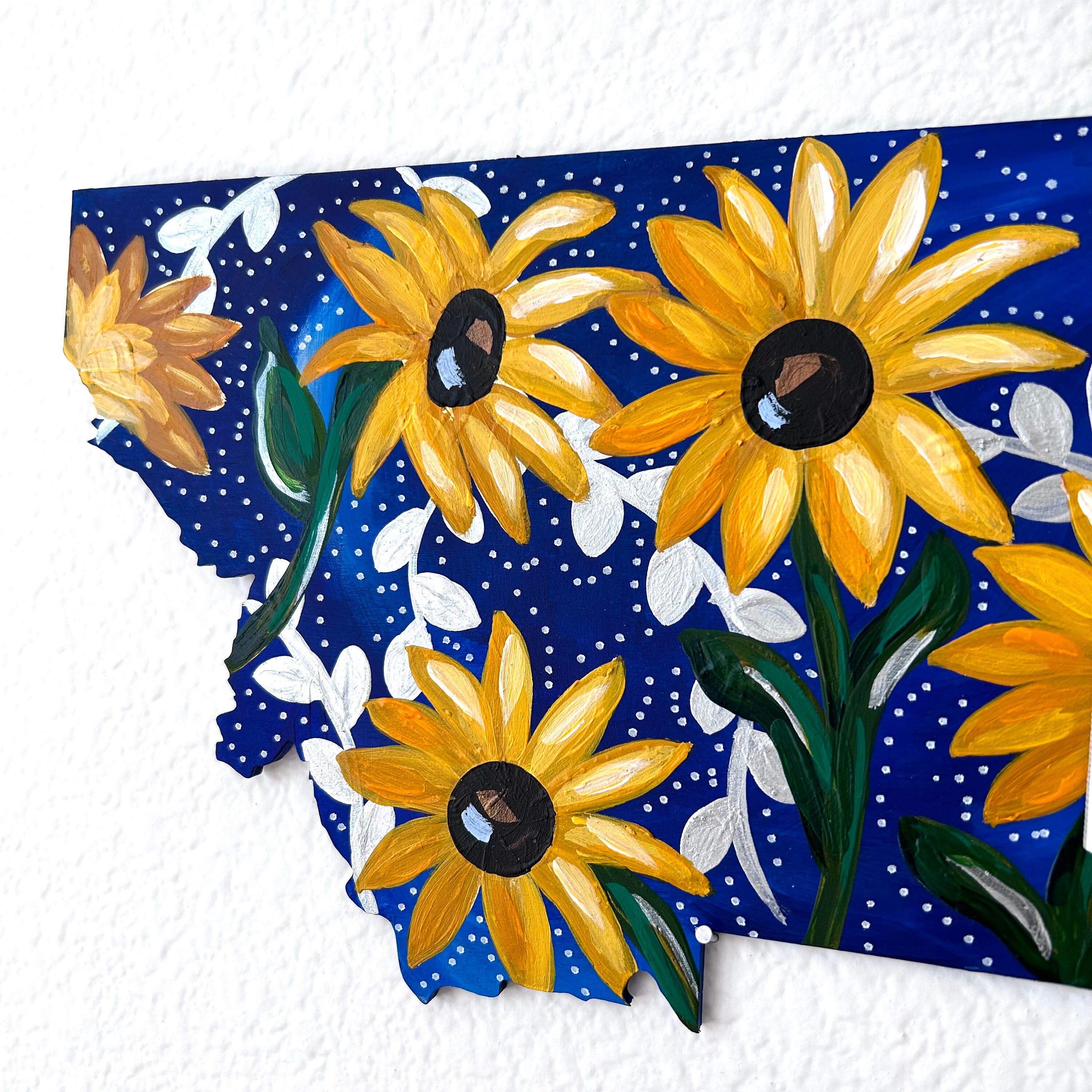 Customizable Sunflowers State Wall Decor - Etsy
