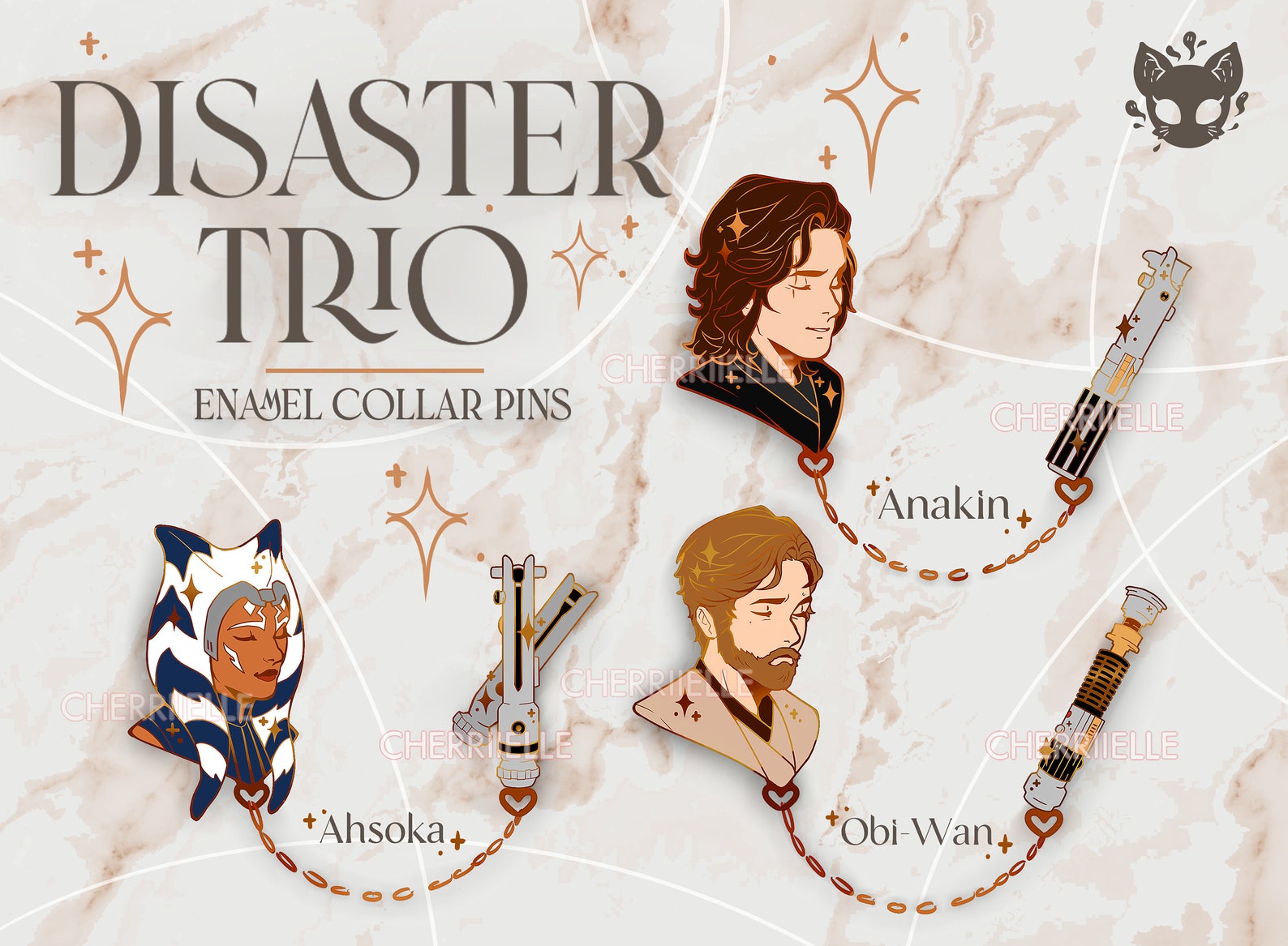 Disaster Trio Enamel Collar Pins - Etsy