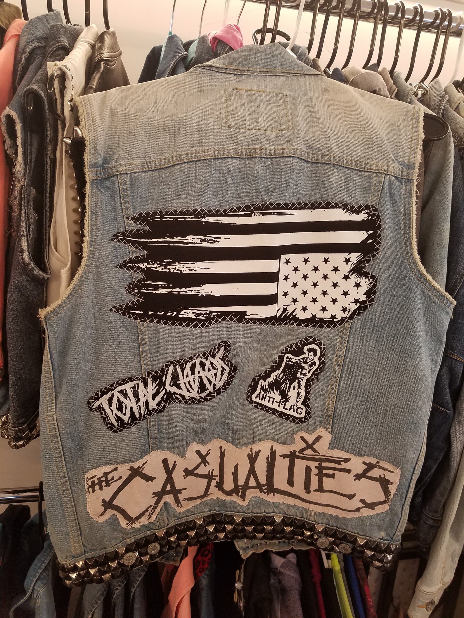 Mens M Levis Custom Made Punk Rock Denim Vest - Etsy
