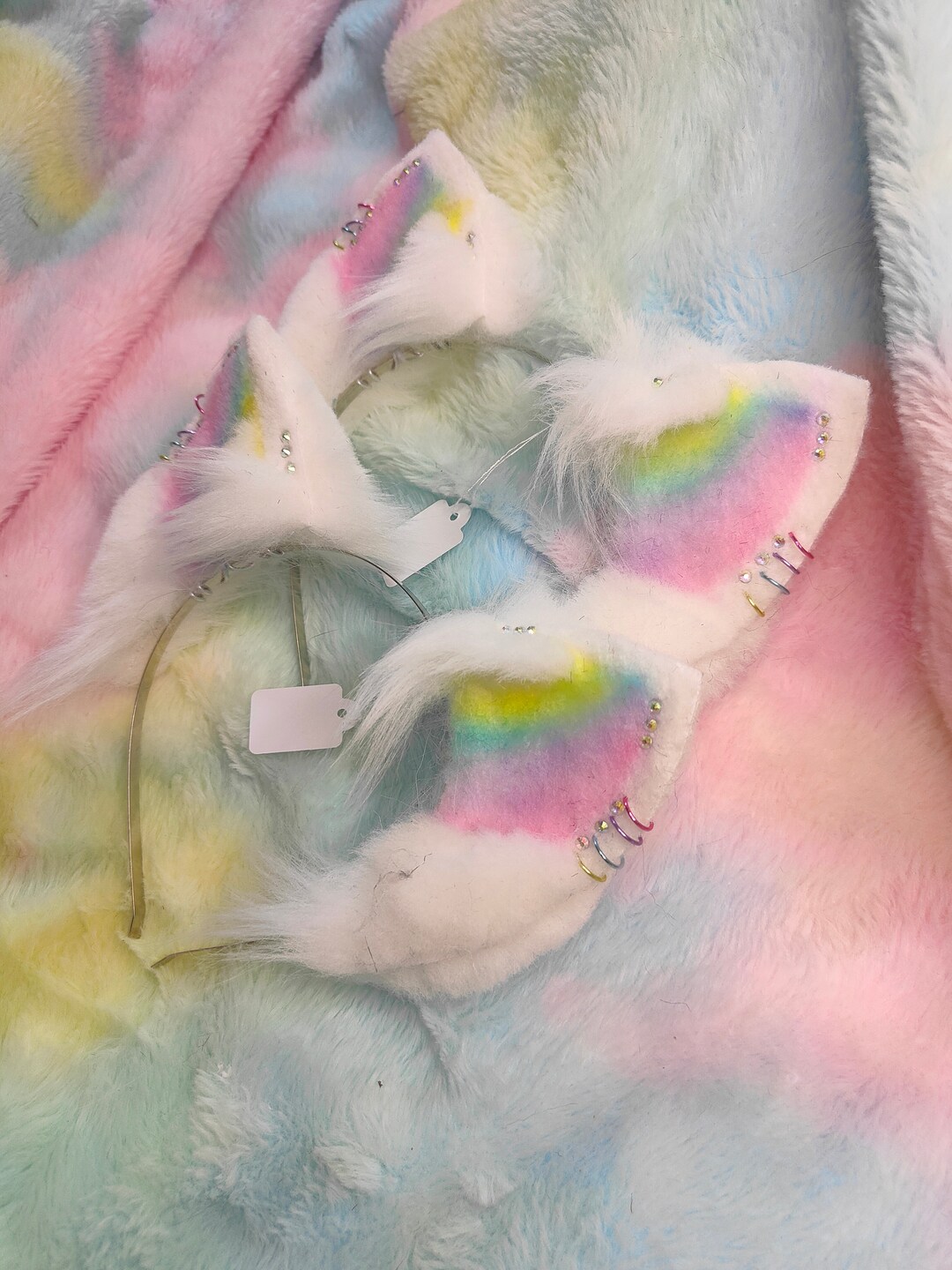 Rainbow Cat Ears Made to Order - Etsy