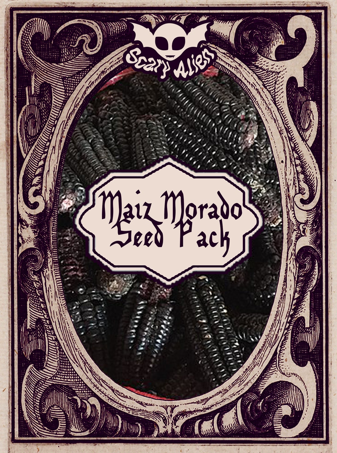 Purple Corn Maiz Morado Goth Garden Seeds Pack- Edible Garden ...