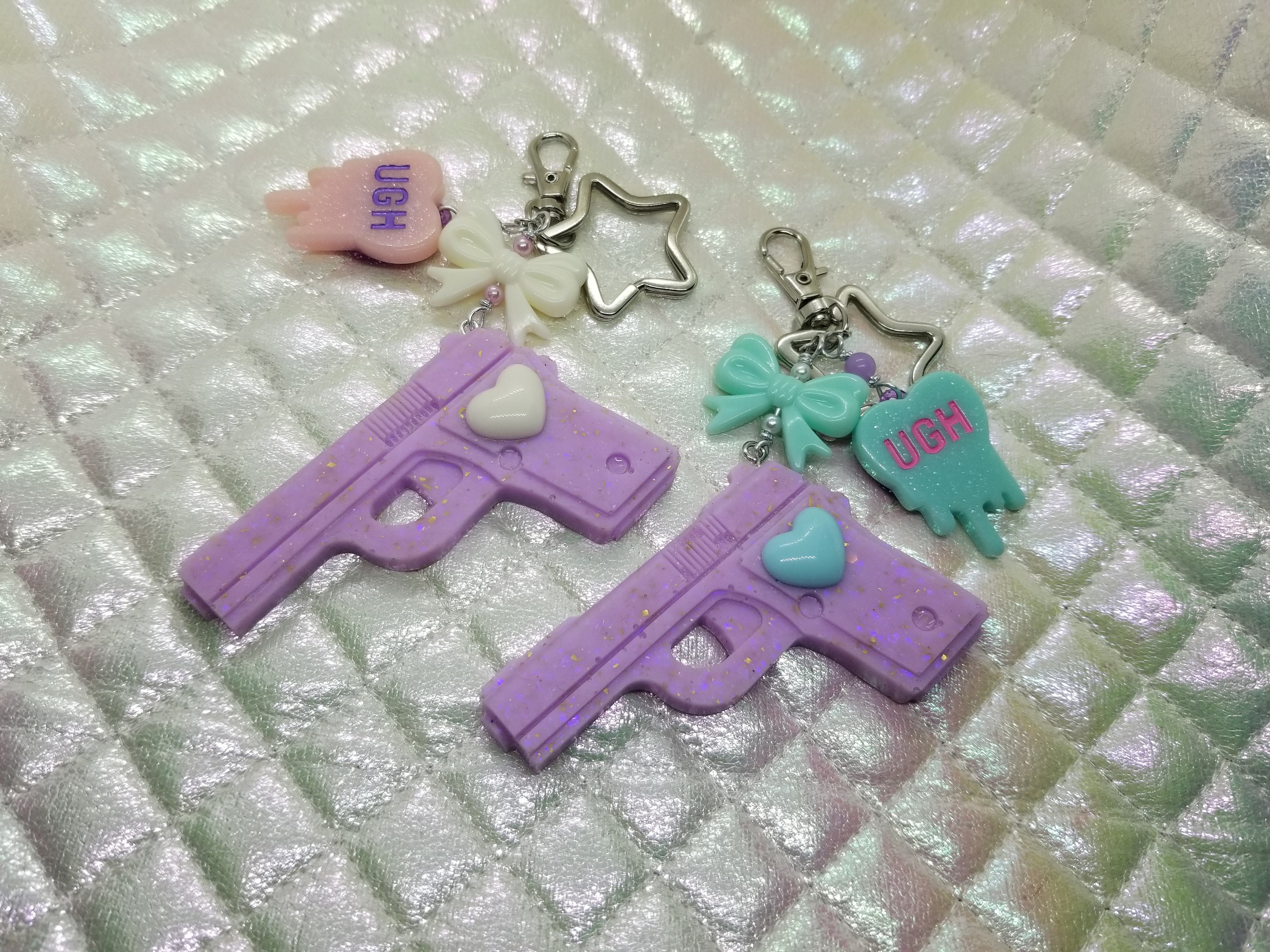 Menhera Gun Keychain Yami Kawaii Ita Bag Charm Pastel Goth - Etsy