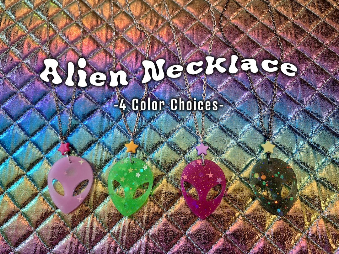 Alien Necklace- Festival Rave UFO Necklace- Aliens Resin Burning Man ...