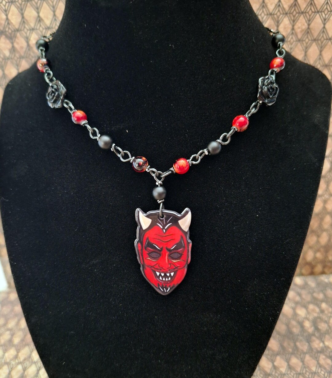 Devil Necklace - Spooky Halloween Jewelry- Rockabilly Necklace - Etsy