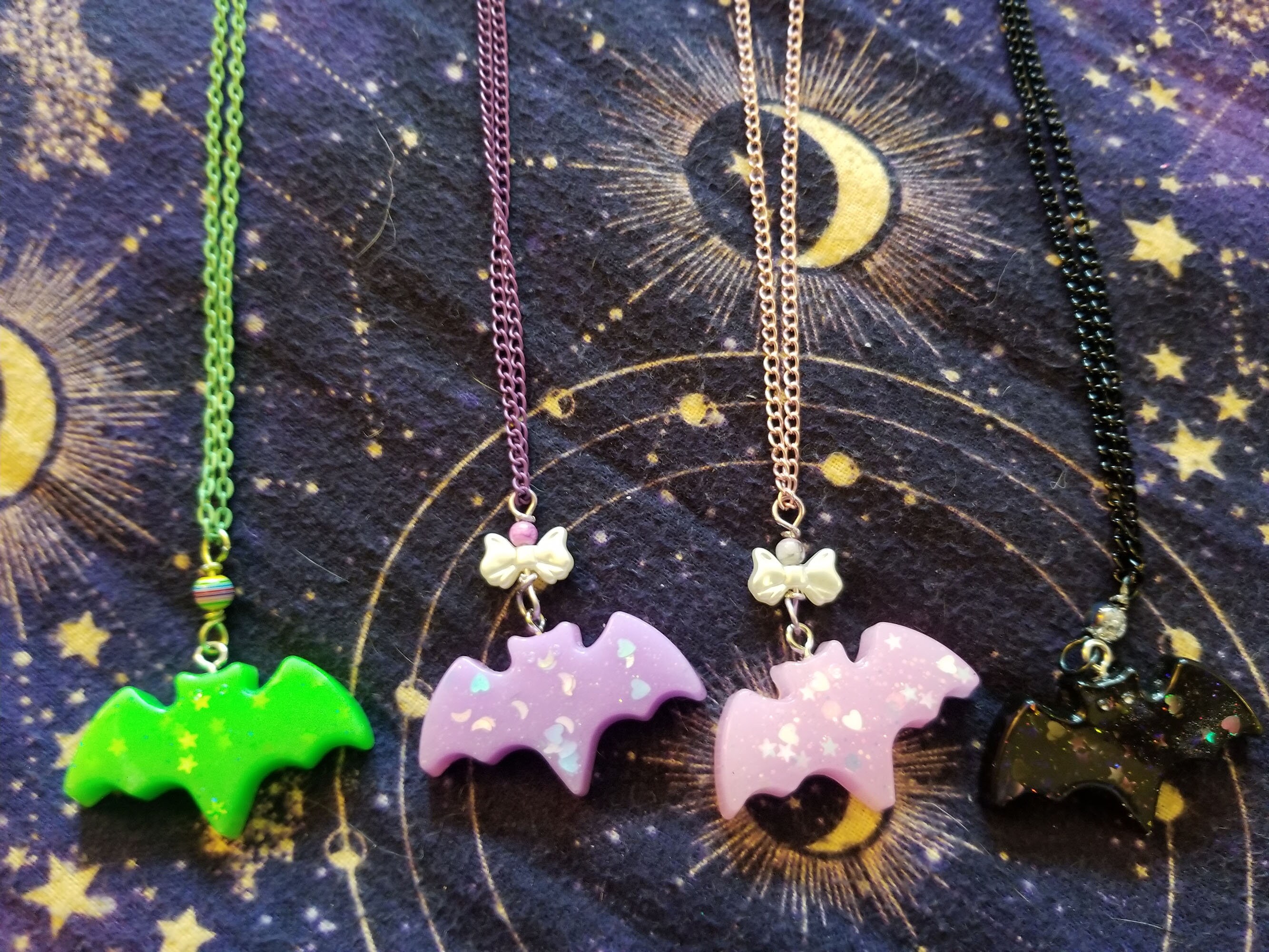 Pastel Goth Bat Necklace Lavender Nu Goth Jewelry Glow in | Etsy