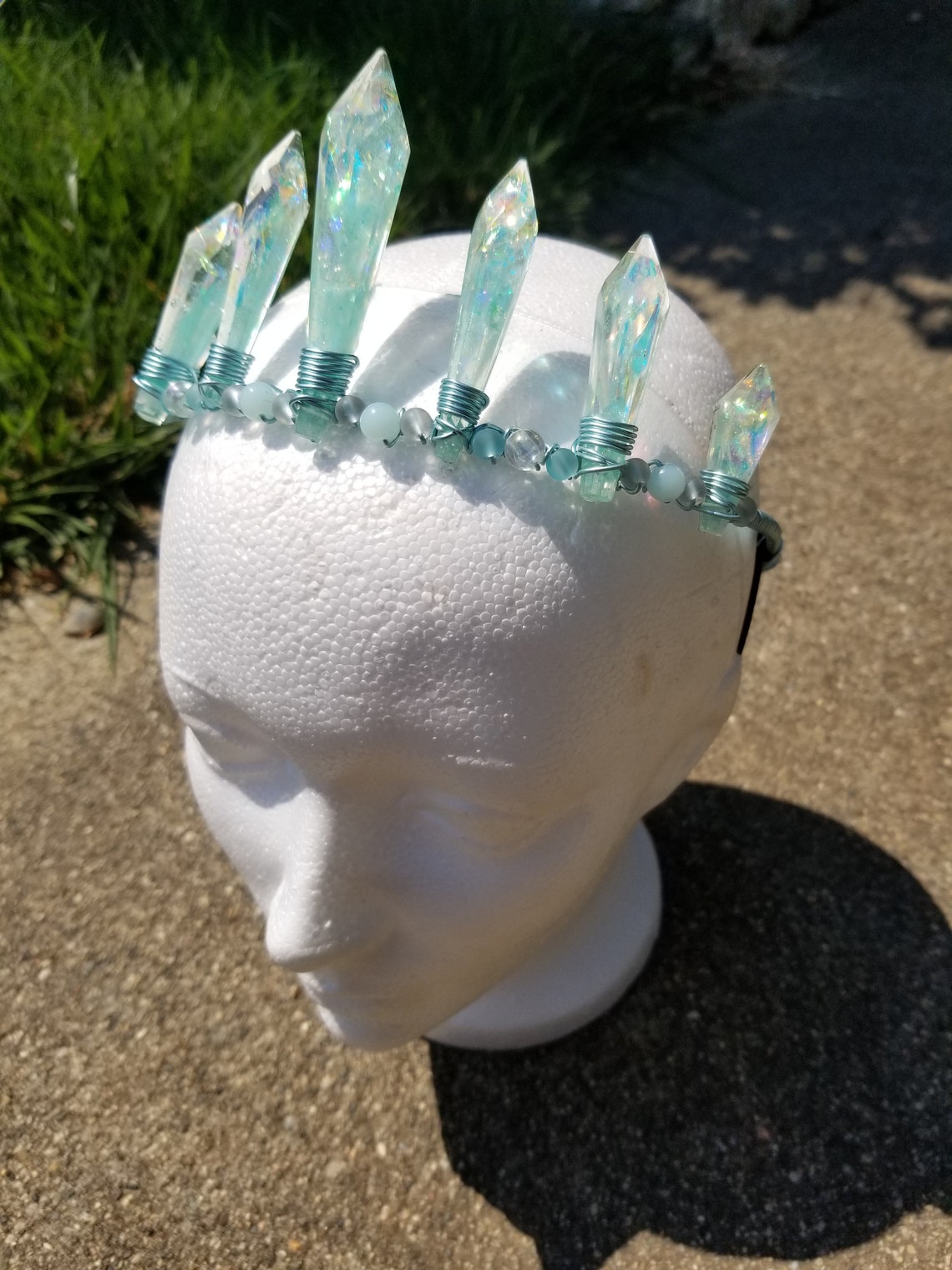 Ice Queen Elsa Crystal Crown - Wire Wrapped Resin Tiara - Frozen ...