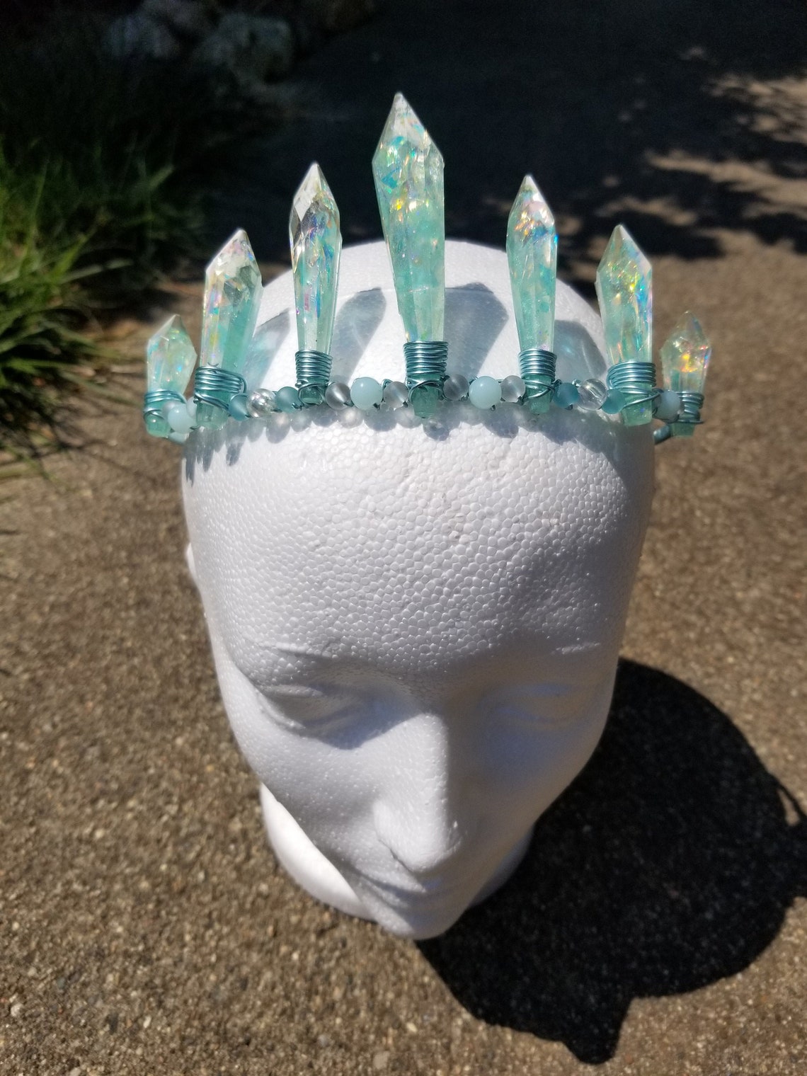 Ice Queen Elsa Crystal Crown - Wire Wrapped Resin Tiara - Frozen ...