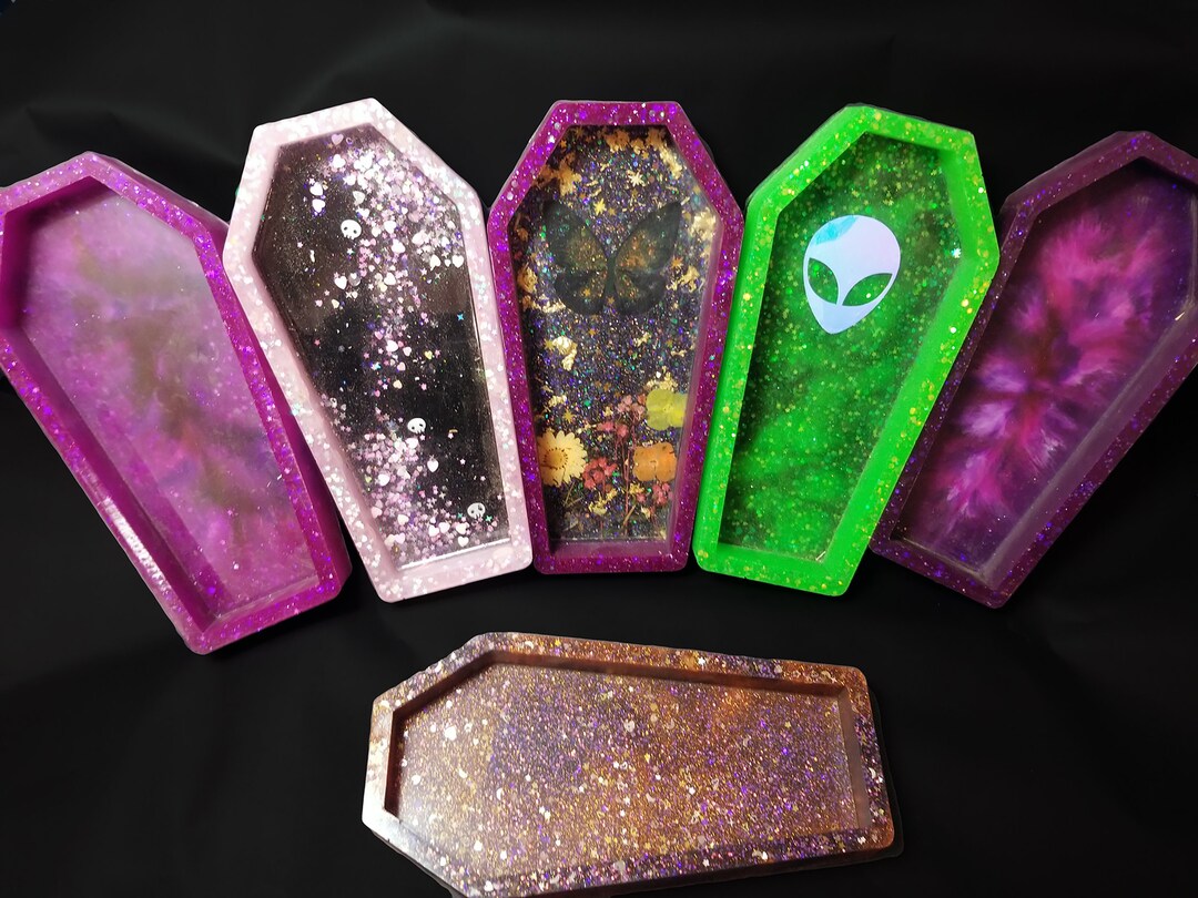 Coffin Trays- Resin Ring Dish- Nu Goth Jewelry Tray- Pastel Goth ...