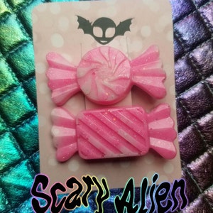 Strawberry Candy Barrettes Pack Pastel Goth Jewelry Yami Kawaii Lolita ...