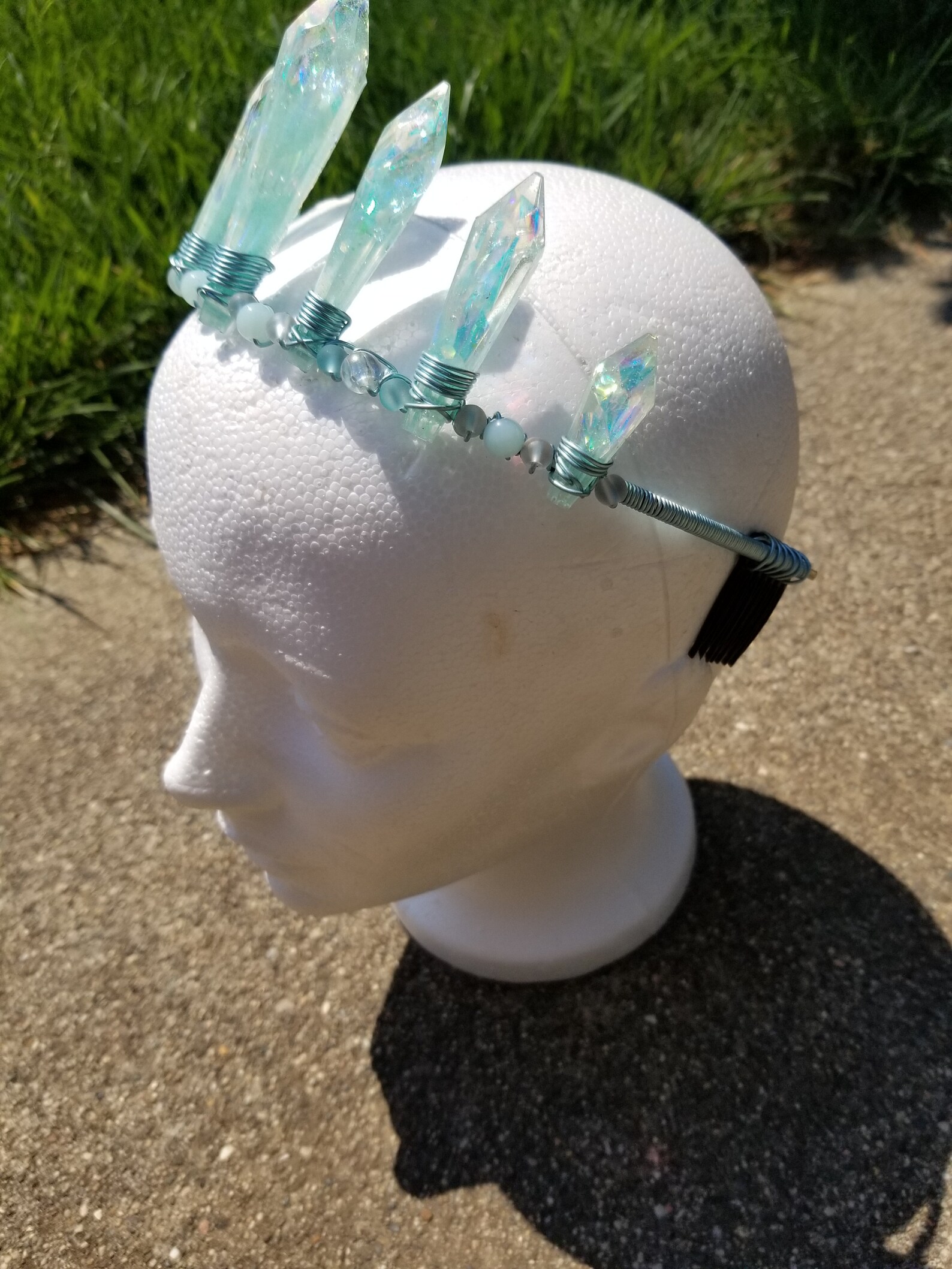 Ice Queen Elsa Crystal Crown - Wire Wrapped Resin Tiara - Frozen ...