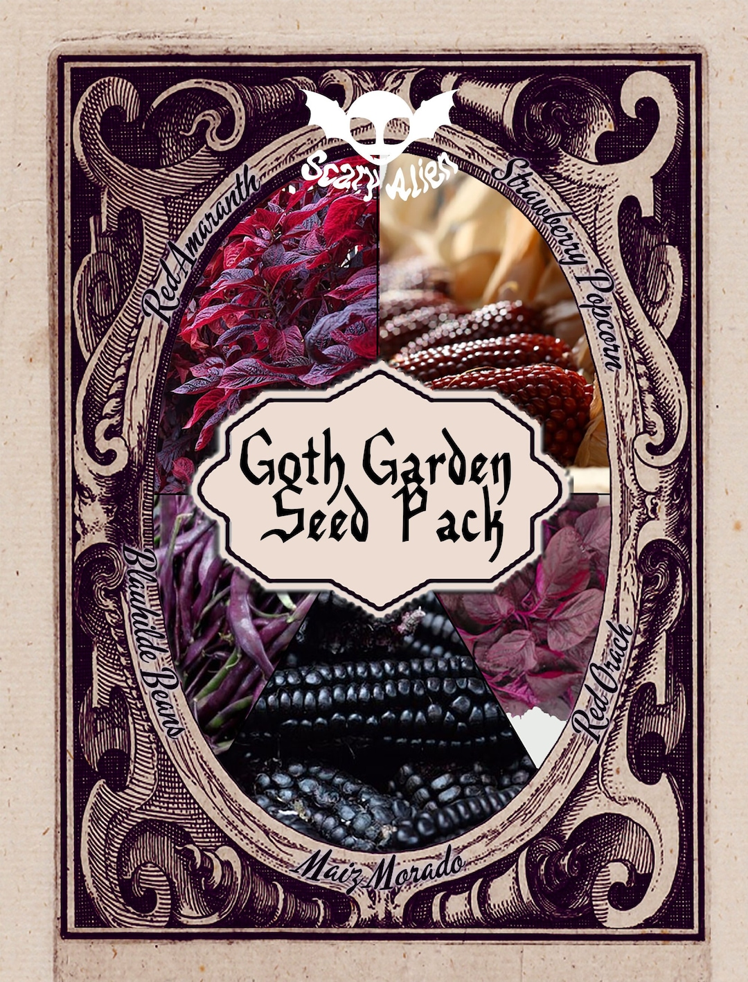 Goth Garden Seeds Pack- Edible Garden Vegetables Garden- Amaranth Black ...