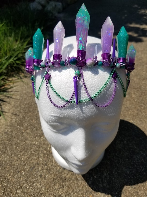 Amethyst Queen Crystal Crown Wire Wrapped Resin Tiara - Etsy